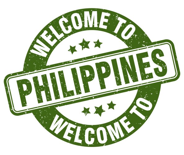 Welcome to philippines stamp philippines round Vector Image