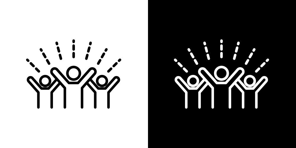 Celebration icon set celebrate happy teamwork Vector Image