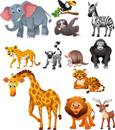 Cartoon wild animals Royalty Free Vector Image