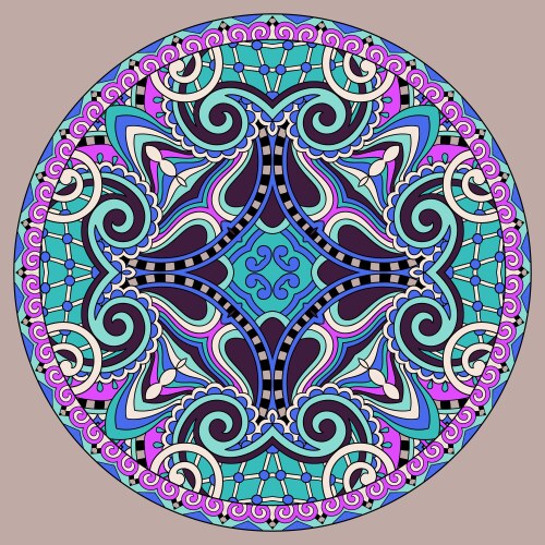 Decorative design of circle dish template Vector Image