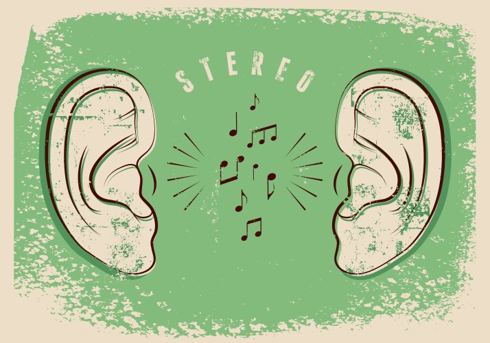 Ears with music notes poster Royalty Free Vector Image