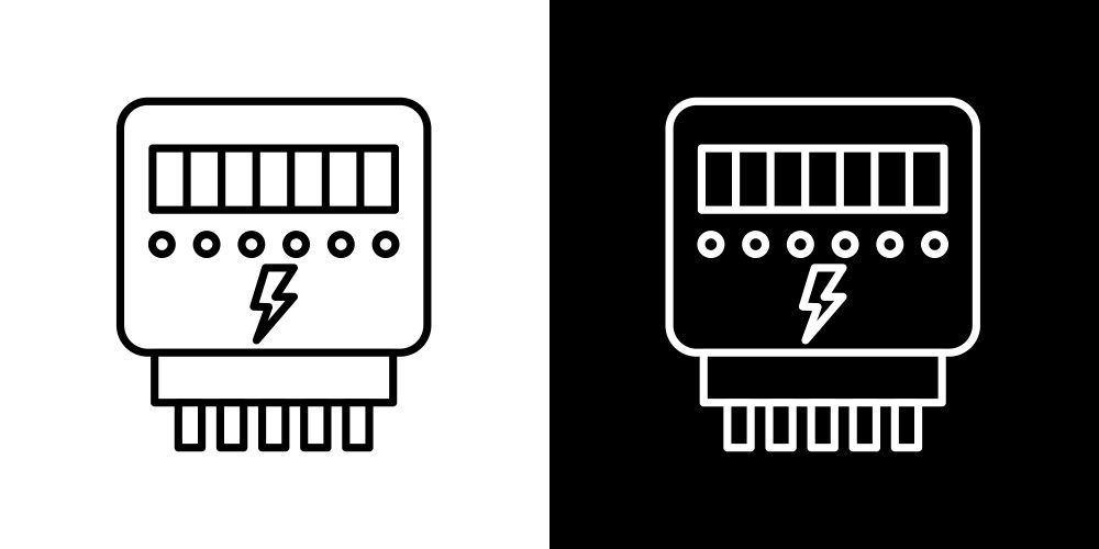 Electric meter icon set utility energy counter Vector Image