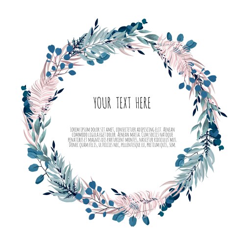 Floral wreath with green eucalyptus leaves flower Vector Image