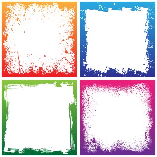 Four seasonal flourish colorful frames isolated Vector Image