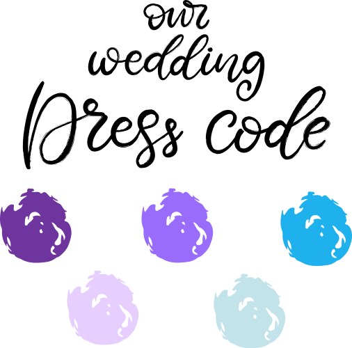 Wedding dress code color palette Royalty Free Vector Image