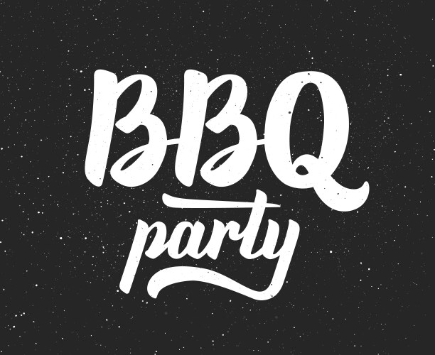 Bbq party logo barbecue text lettering label Vector Image