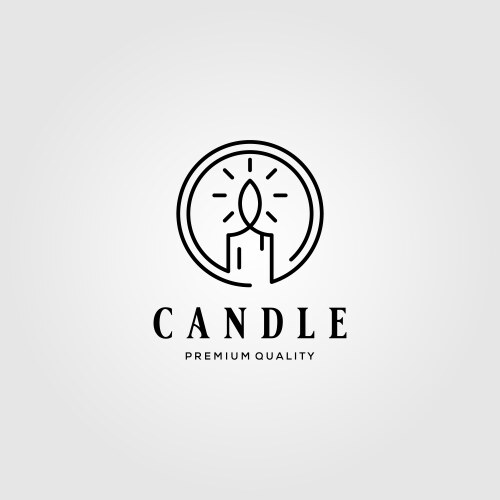 Candle logo vintage symbol design candlelight Vector Image