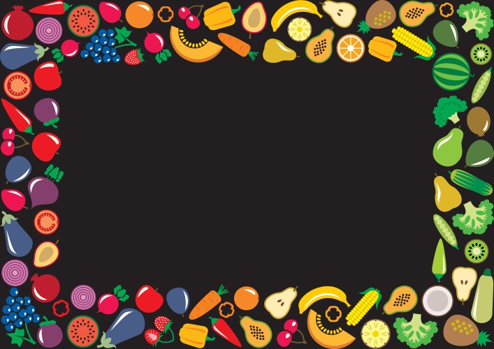 Fruit Vegetable Border Vector Images (over 1,700)
