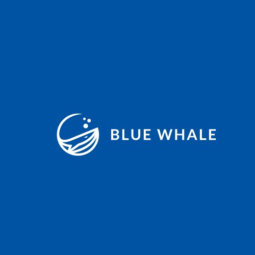 Minimalist whale tale logo designs Royalty Free Vector Image