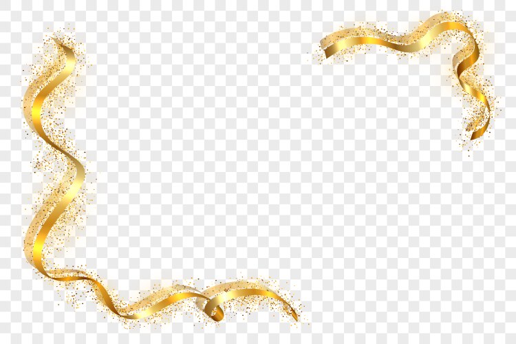 Gold ribbon frame golden serpentine design Vector Image