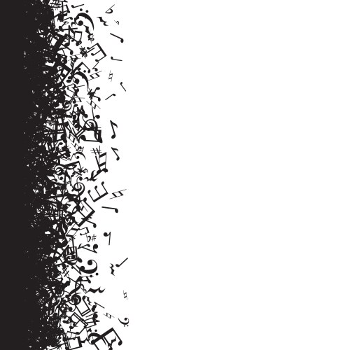 Old cardboard texture with music notes border Vector Image