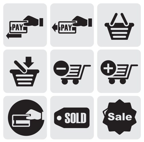 Pay bill icons flat set Royalty Free Vector Image