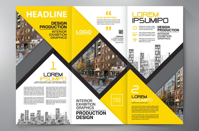 Brochure 3 fold flyer design a4 template Vector Image