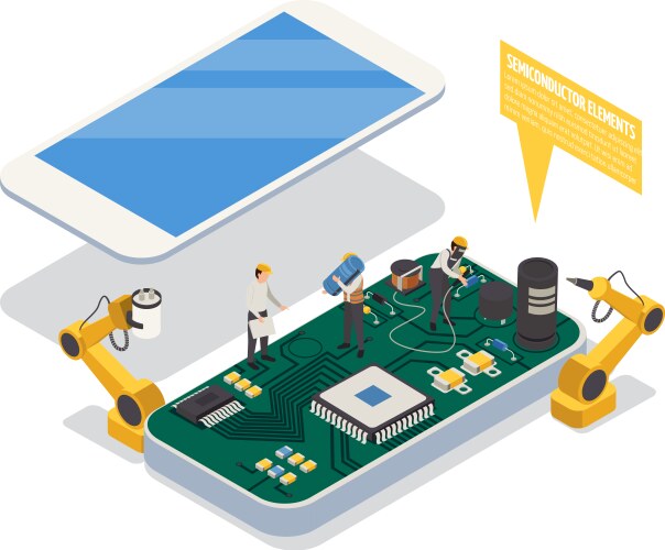 Semiconductor element production composition Vector Image
