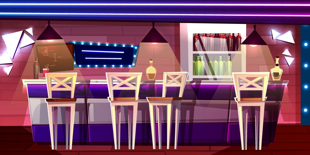 Interior pub bar or cafe Royalty Free Vector Image