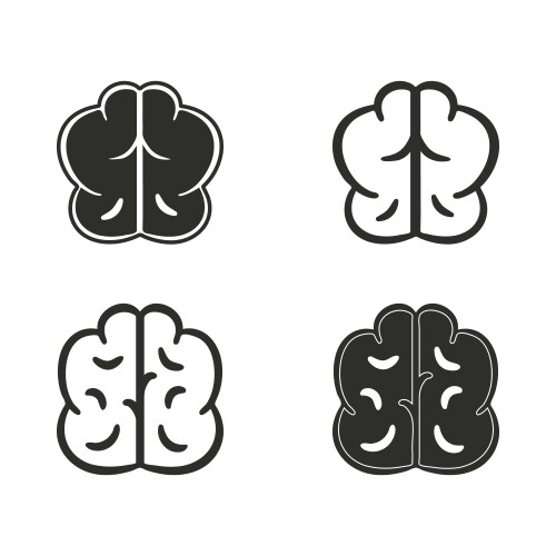 Brain icon set Royalty Free Vector Image - VectorStock