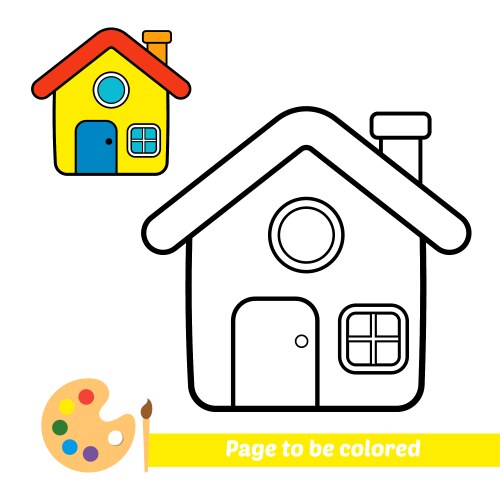 Coloring book for kids house Royalty Free Vector Image