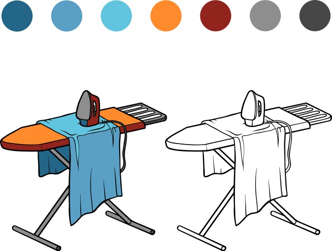 Coloring book ironing board Royalty Free Vector Image