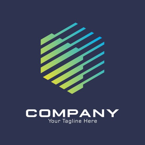 Hexagonal tech logo design template Royalty Free Vector