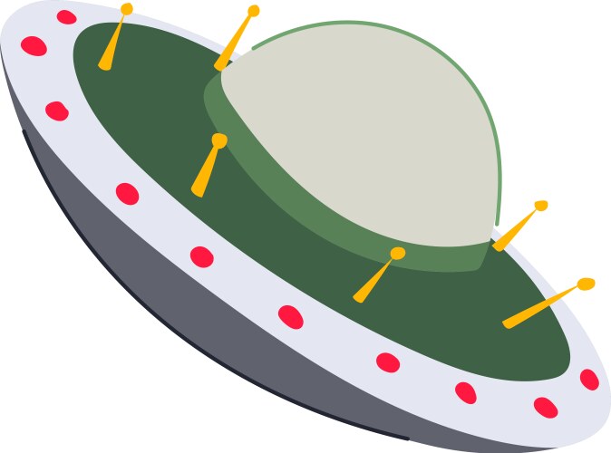Saucer ufo ship cartoon Royalty Free Vector Image