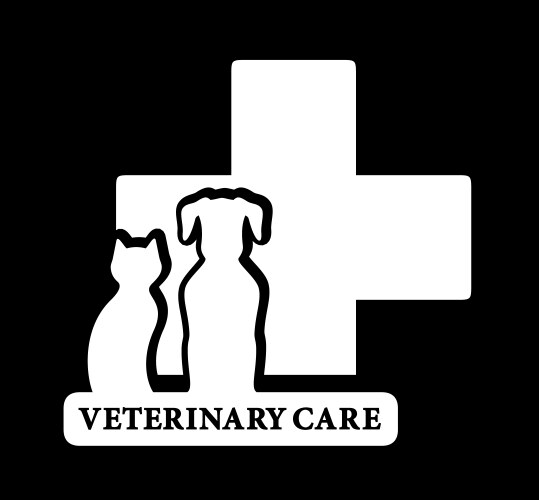 Blue medical veterinary sign Royalty Free Vector Image