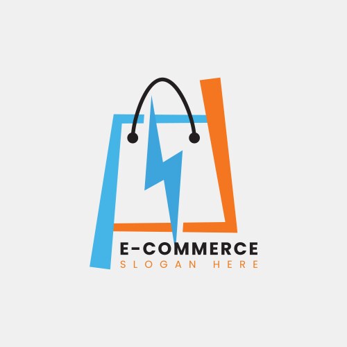 Modern ecommerce online shop store logo design Vector Image