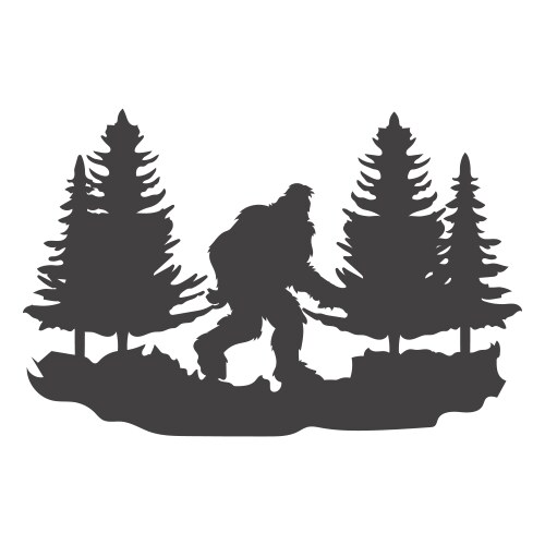 Bigfoot sasquatch walking outline Royalty Free Vector Image