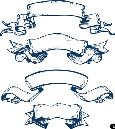 Hand drawn banners set Royalty Free Vector Image