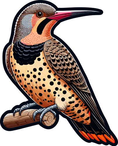 Northern flicker isolated on white background Vector Image