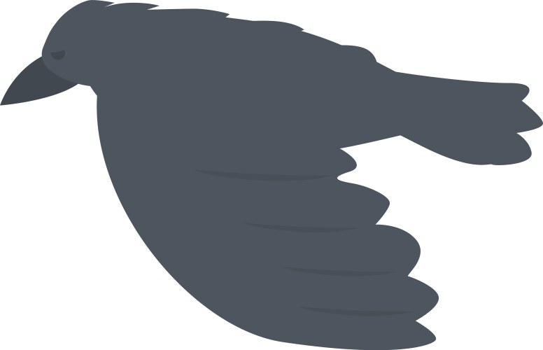 Raven bird icon cartoon flight death Royalty Free Vector