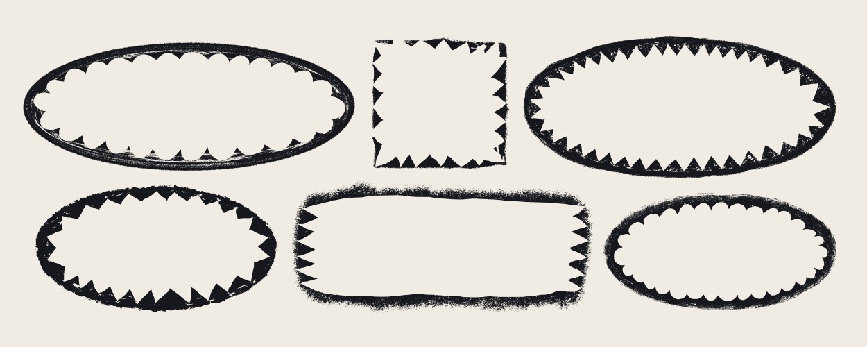 Various geometrical shapes and frames with ripped Vector Image