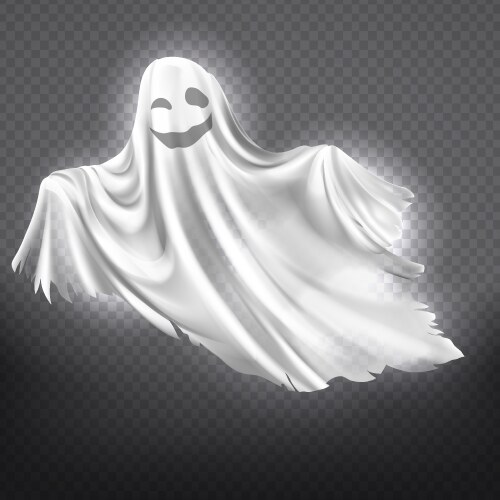 White ghost halloween monster Royalty Free Vector Image