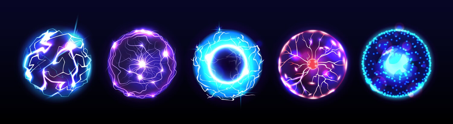 Energy ball with connected electric lines Vector Image