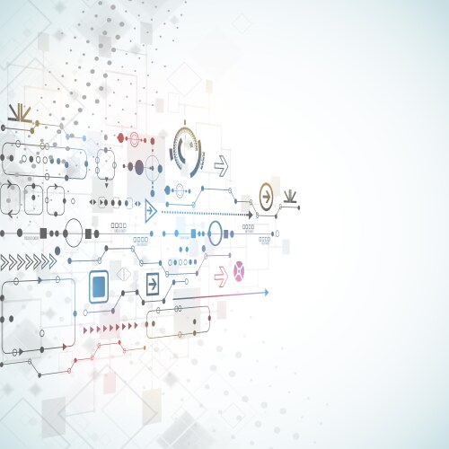 Abstract technology background blue border Vector Image