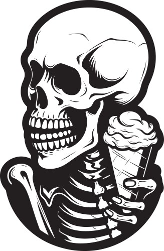 Icy terror skeleton enjoying soft serve logo – Royalty-Free Vector ...