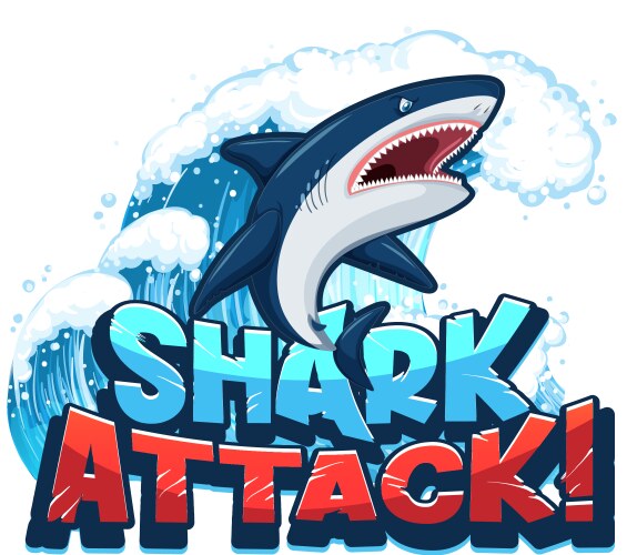 Font design for words shark attack Royalty Free Vector Image