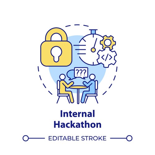 Hackathon multi color concept icons Royalty Free Vector