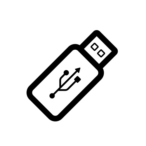 Usb stick security key icon on white Royalty Free Vector