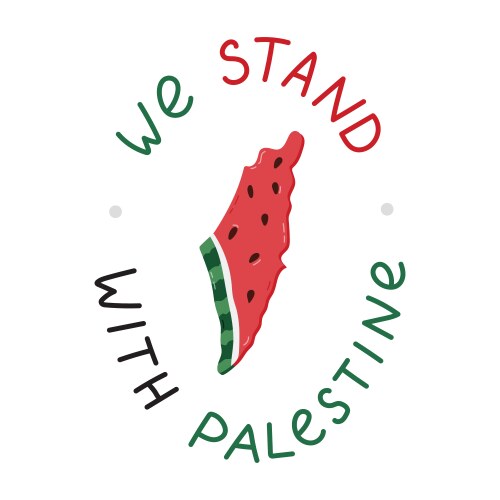 I stand with palestine poster lettering Royalty Free Vector