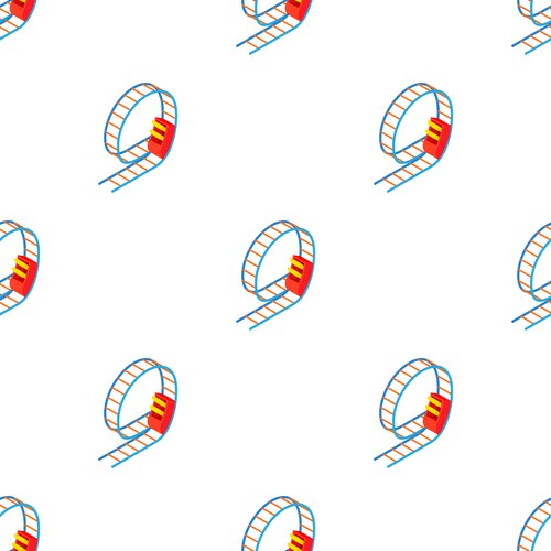 Swing roller coaster icon cartoon style Royalty Free Vector