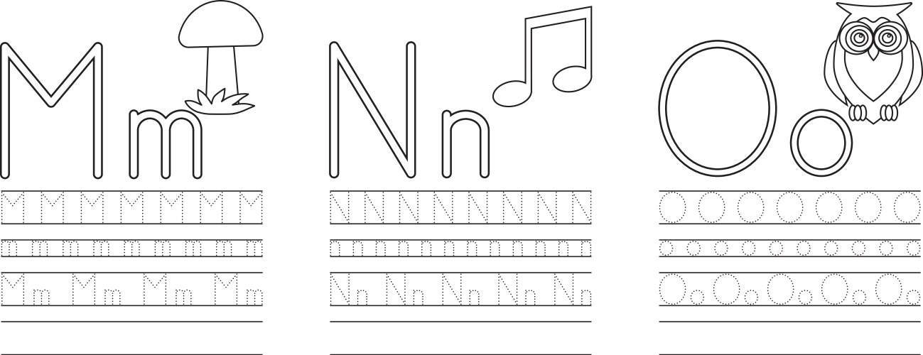 Writing practice letters s t u coloring book Vector Image