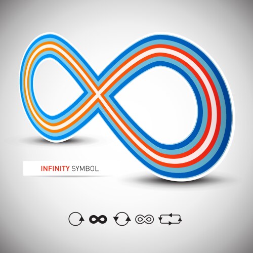 Abstract 3d infinity symbol with signs Royalty Free Vector