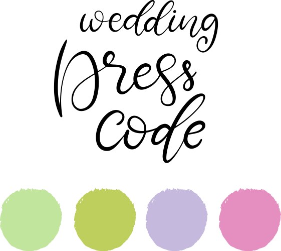 Wedding dress code color palette Royalty Free Vector Image
