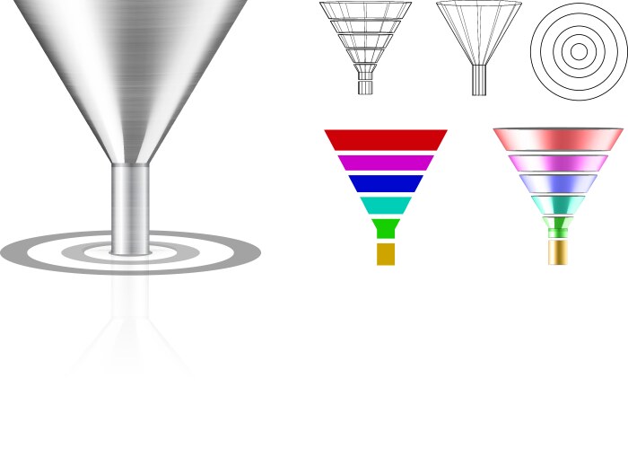 Sales funnel leads marketing and conversion Vector Image