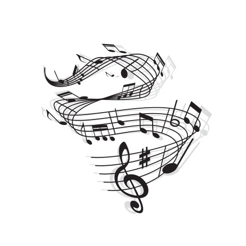 Music notes on staff icons Royalty Free Vector Image