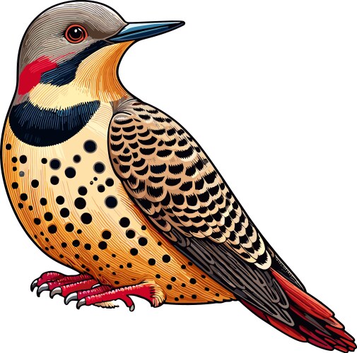 Northern flicker isolated on white background Vector Image