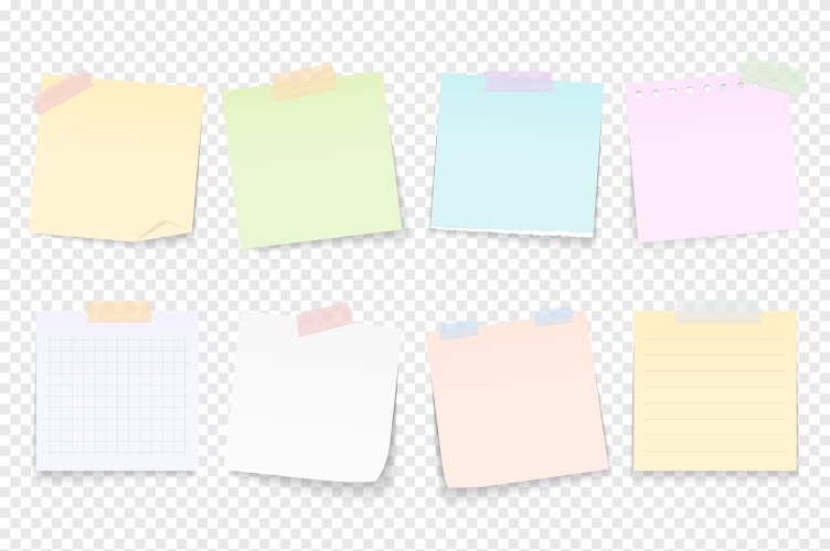 Note paper set Royalty Free Vector Image - VectorStock