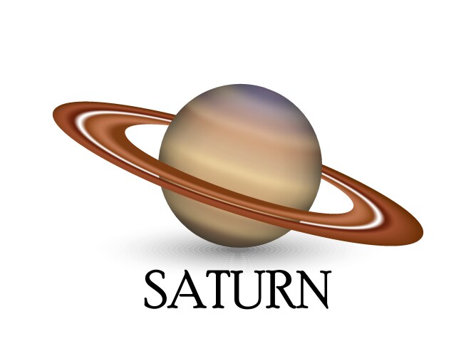 Solar System Saturn White Background