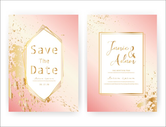 Wedding invitation card save the date Royalty Free Vector