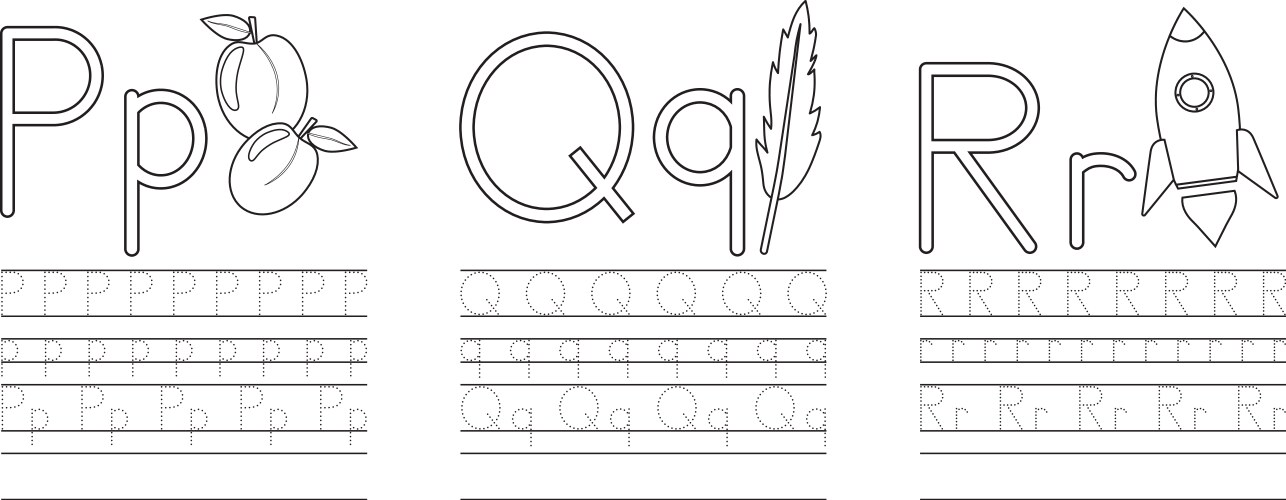 Writing practice letters s t u coloring book Vector Image